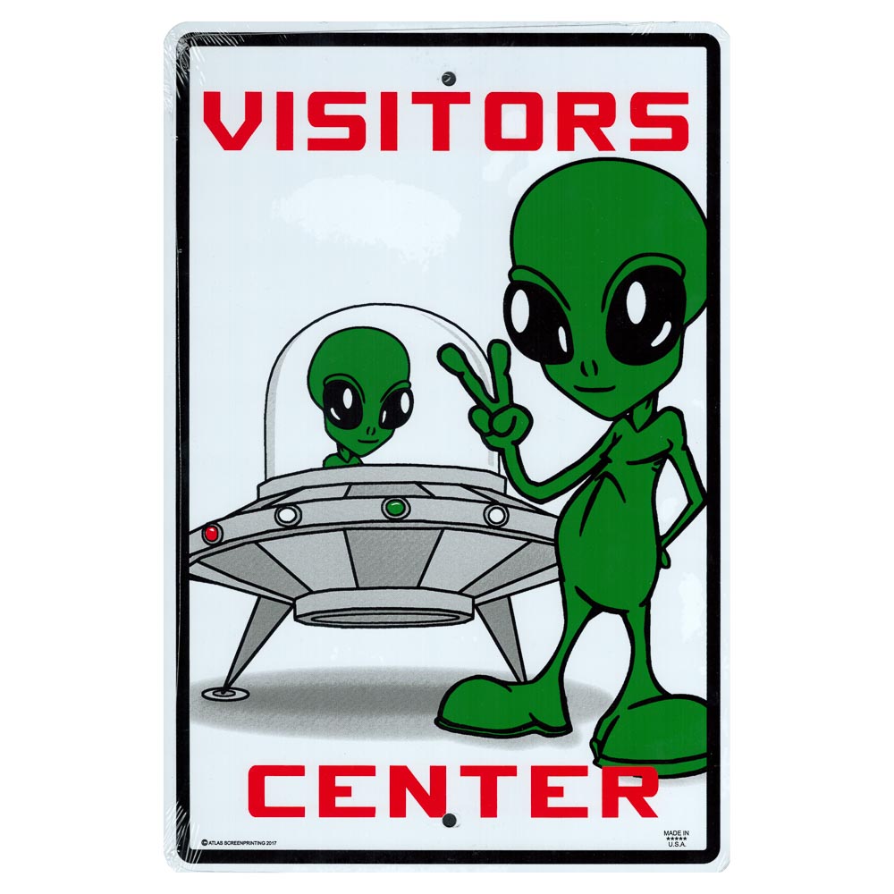 Alien Visitors Metal Sign – Air Force Museum Store
