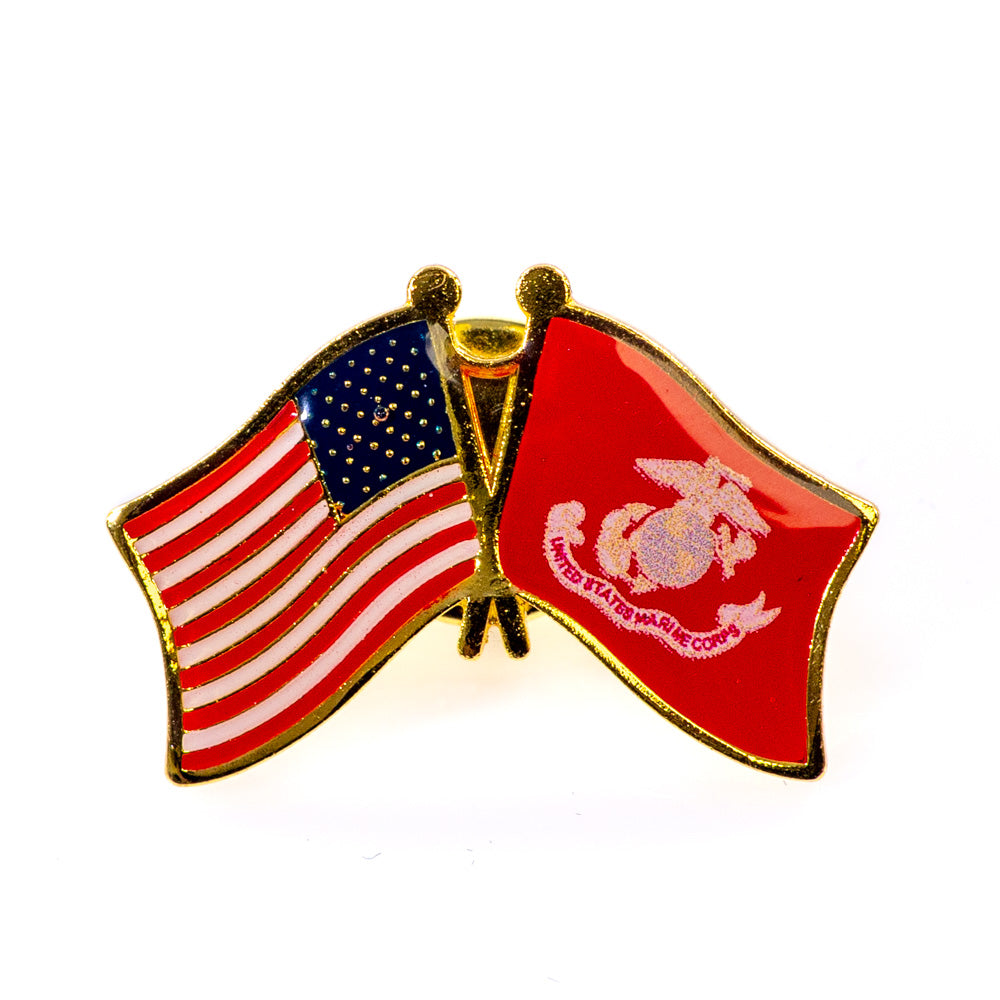 US and Marine Corps Flags Lapel Pin – Air Force Museum Store